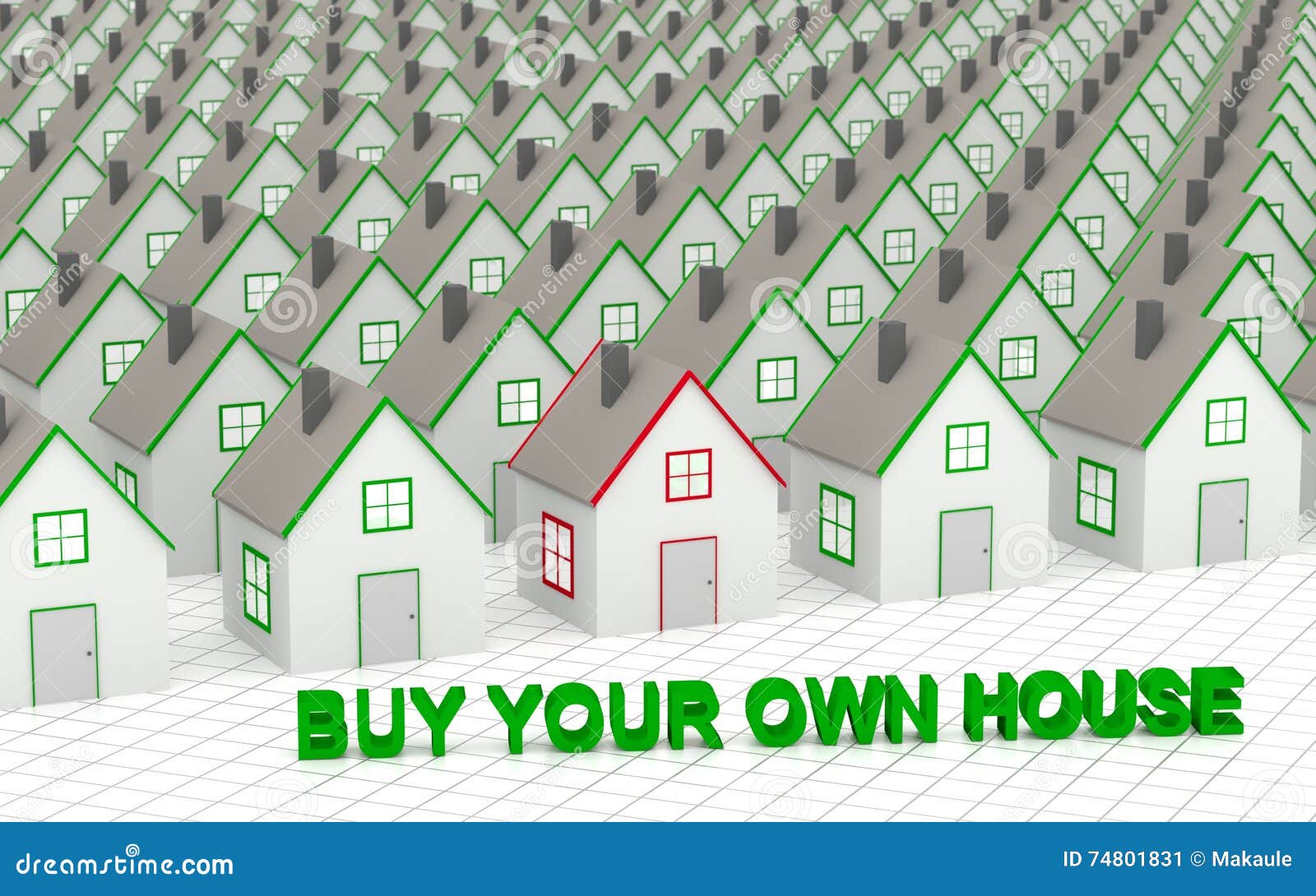 Choose and Buy Your Own House. Stock Illustration - Illustration of ...