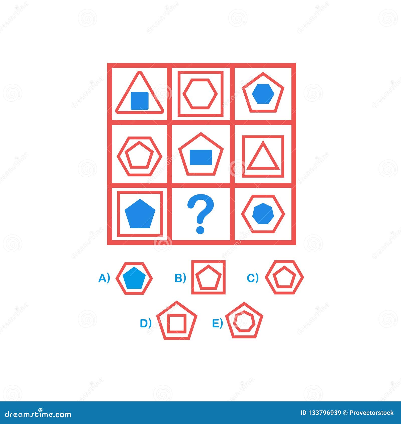 Choose Correct Answer. IQ Test. Logical Task, Educational Game for ...
