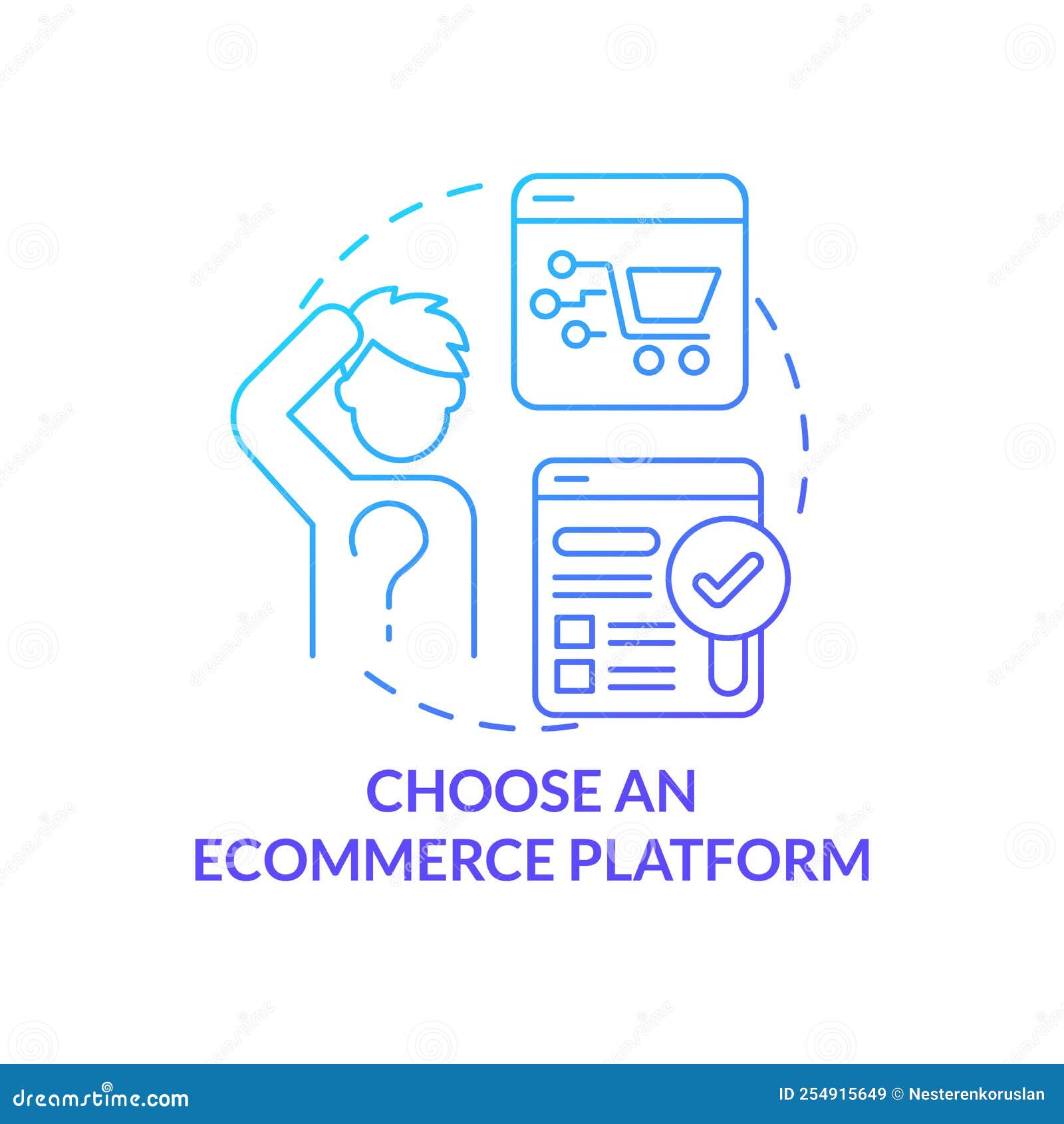 Choose Ecommerce Platform Blue Gradient Concept Icon Stock Vector ...