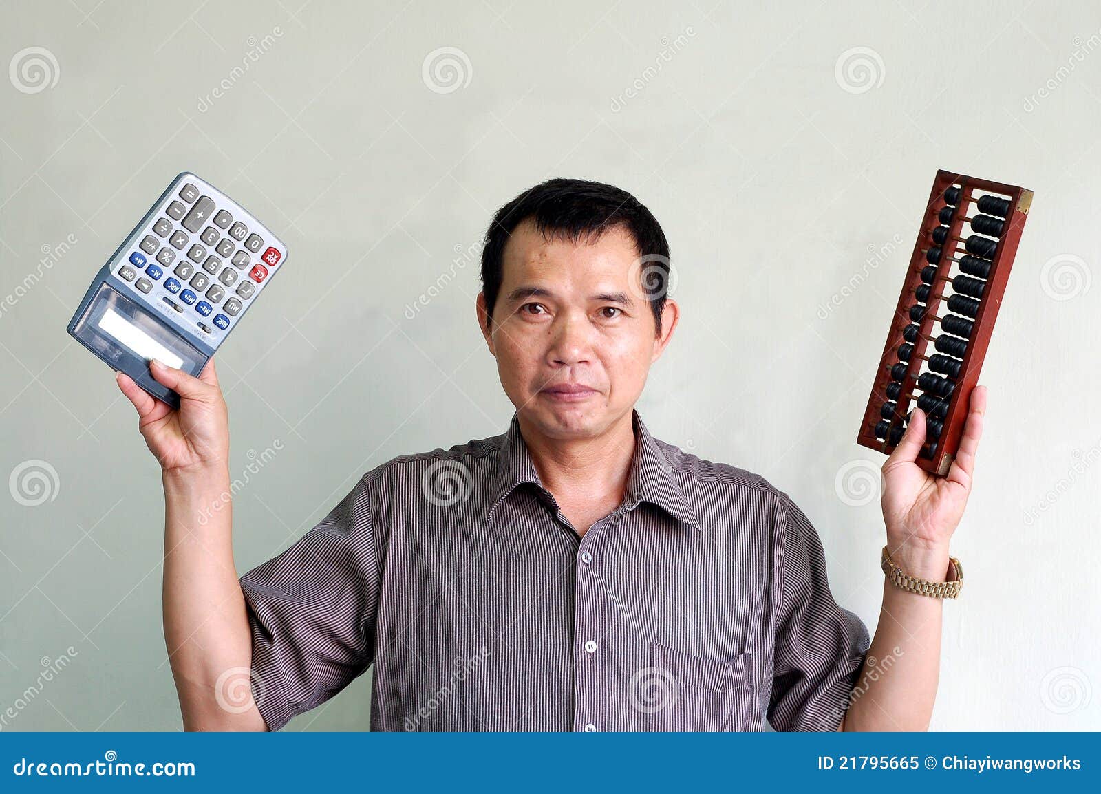 Choose of Electronic Calculator or Traditional Aba Stock Image - Image ...