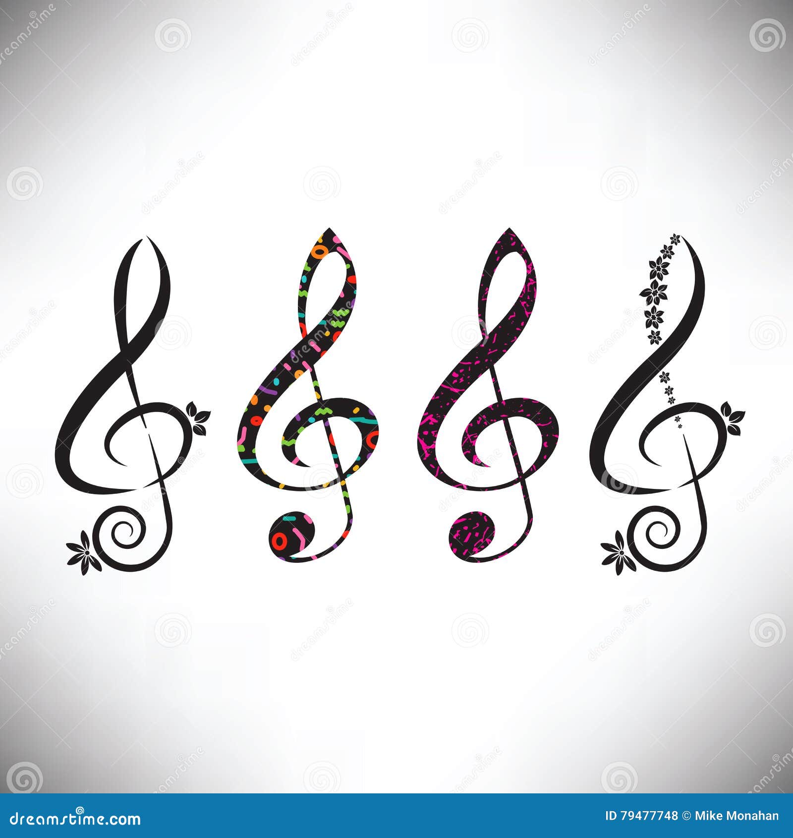 Choose from Four Assorted Decorative G Clefs Stock Vector ...