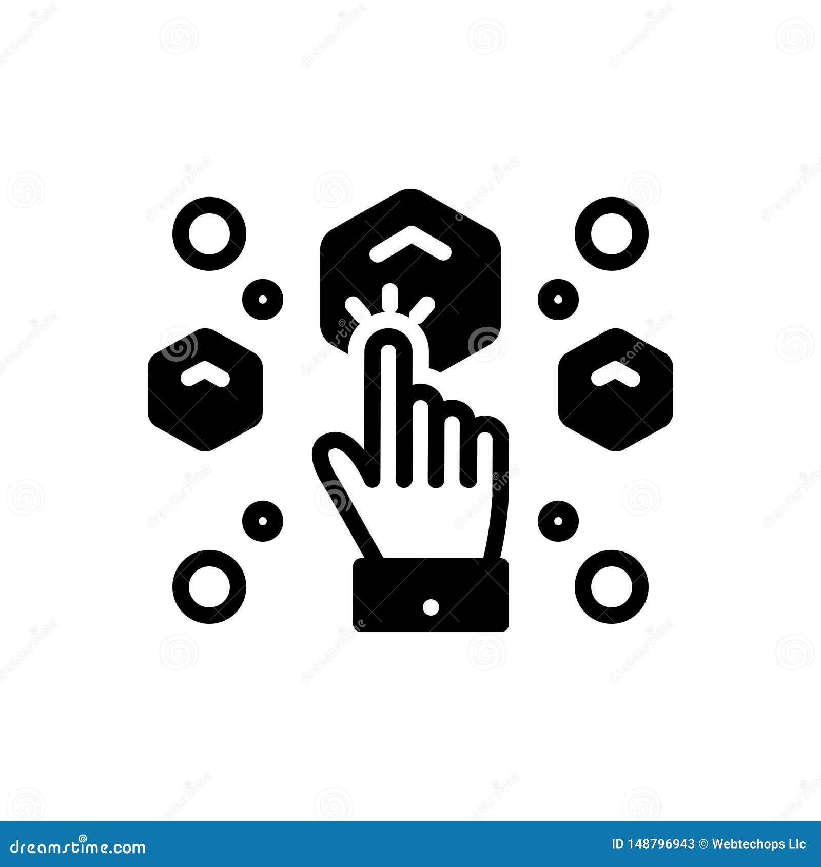 Black Solid Icon for Choose, Pick and Selection Stock Vector ...