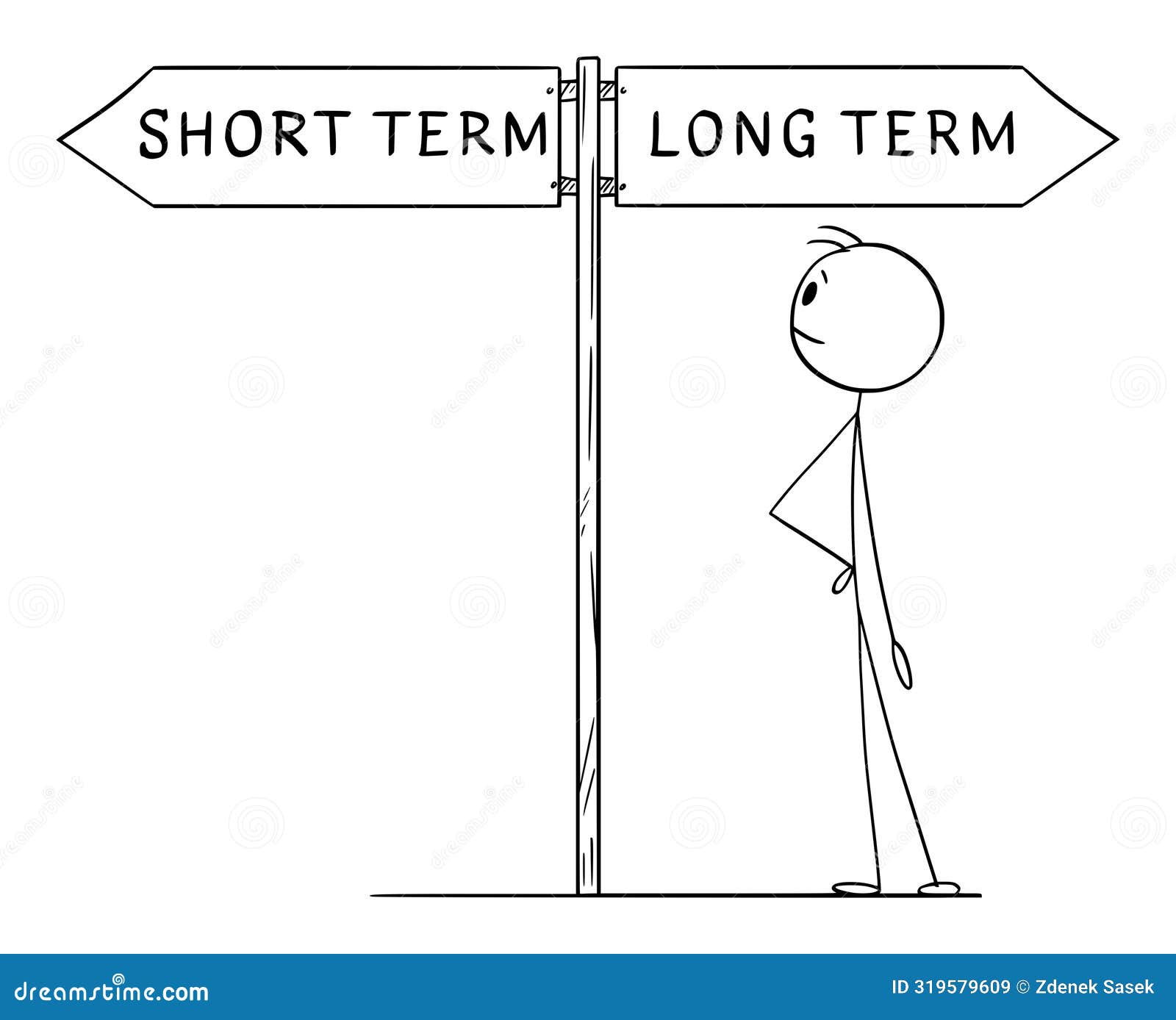 Choose Long Term or Short Term, Vector Cartoon Stick Figure ... Choose Long Term or Short Term, Vector Cartoon Stick Figure ...