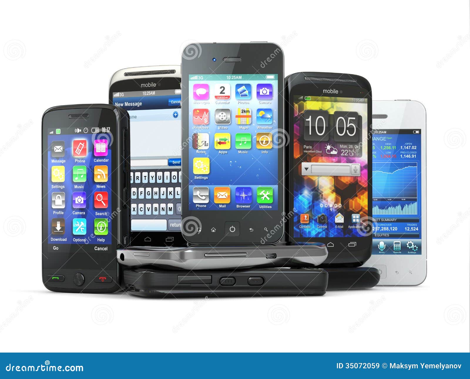 Choose Mobile Phone. Pile Of New Cellphones. Royalty Free Stock Images ...