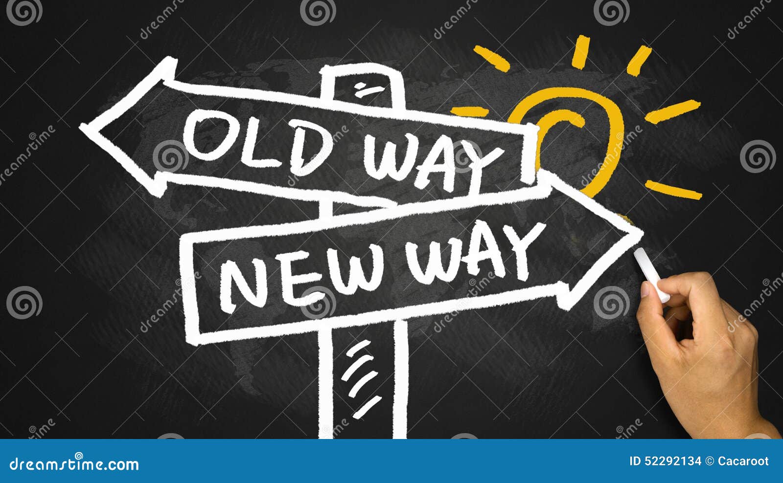 Choose New Way Concept Hand Drawing on Blackboard Stock Photo - Image ...