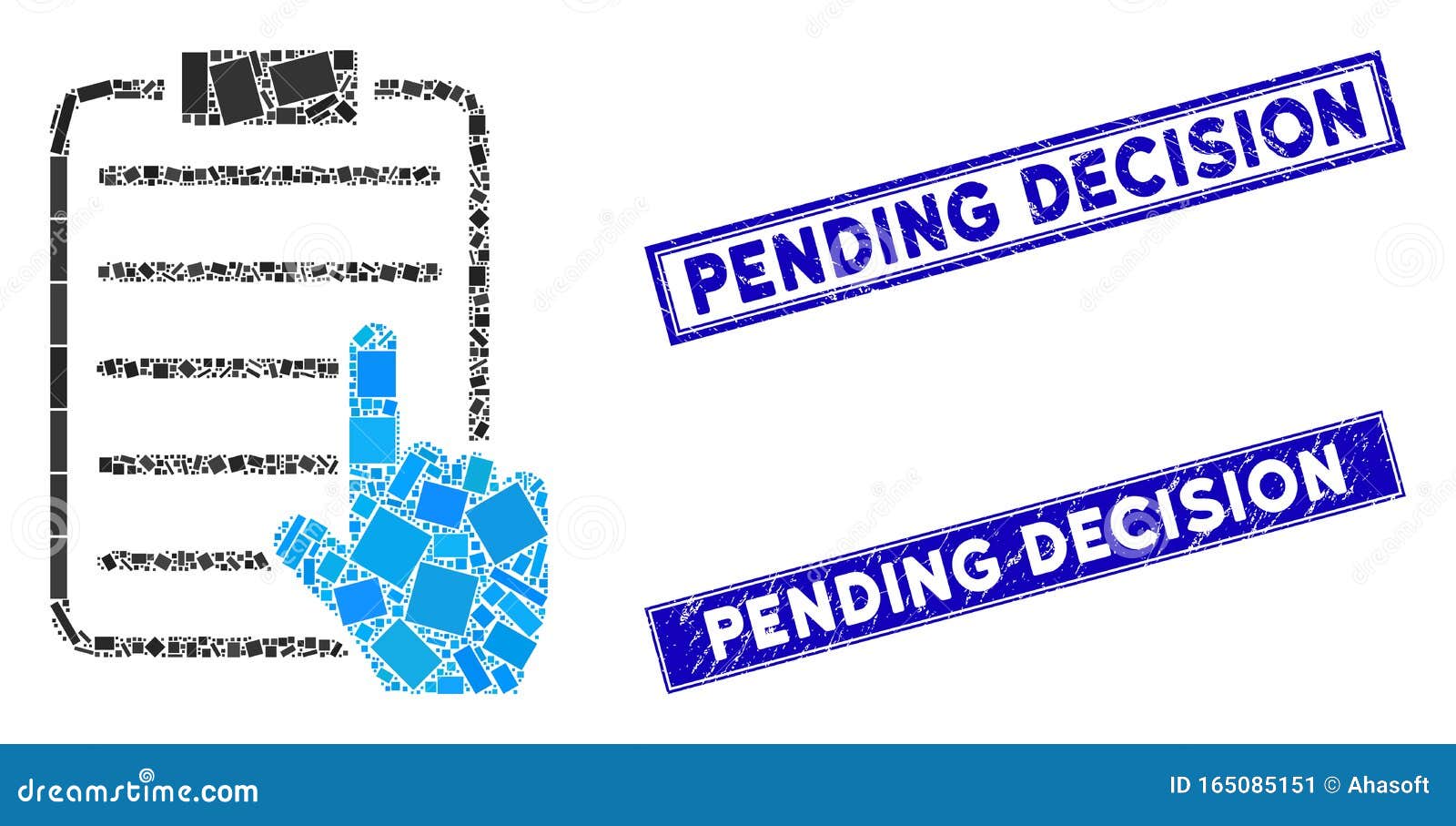 Choose Page Items Mosaic and Grunge Rectangle Pending Decision Seals ...
