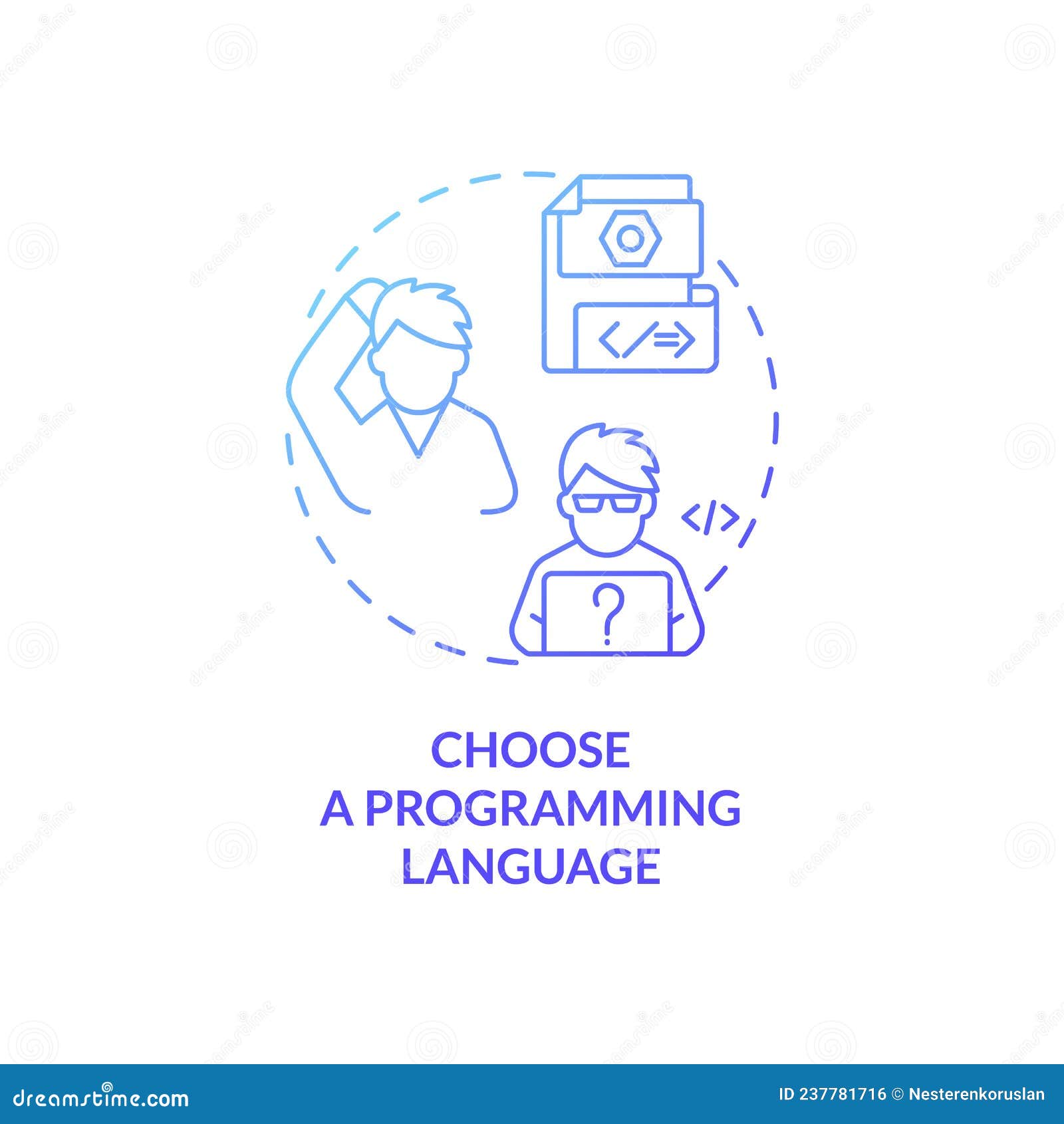 Choose a Programming Language Blue Gradient Concept Icon Stock Vector ... Choose a Programming Language Blue Gradient Concept Icon Stock Vector ...