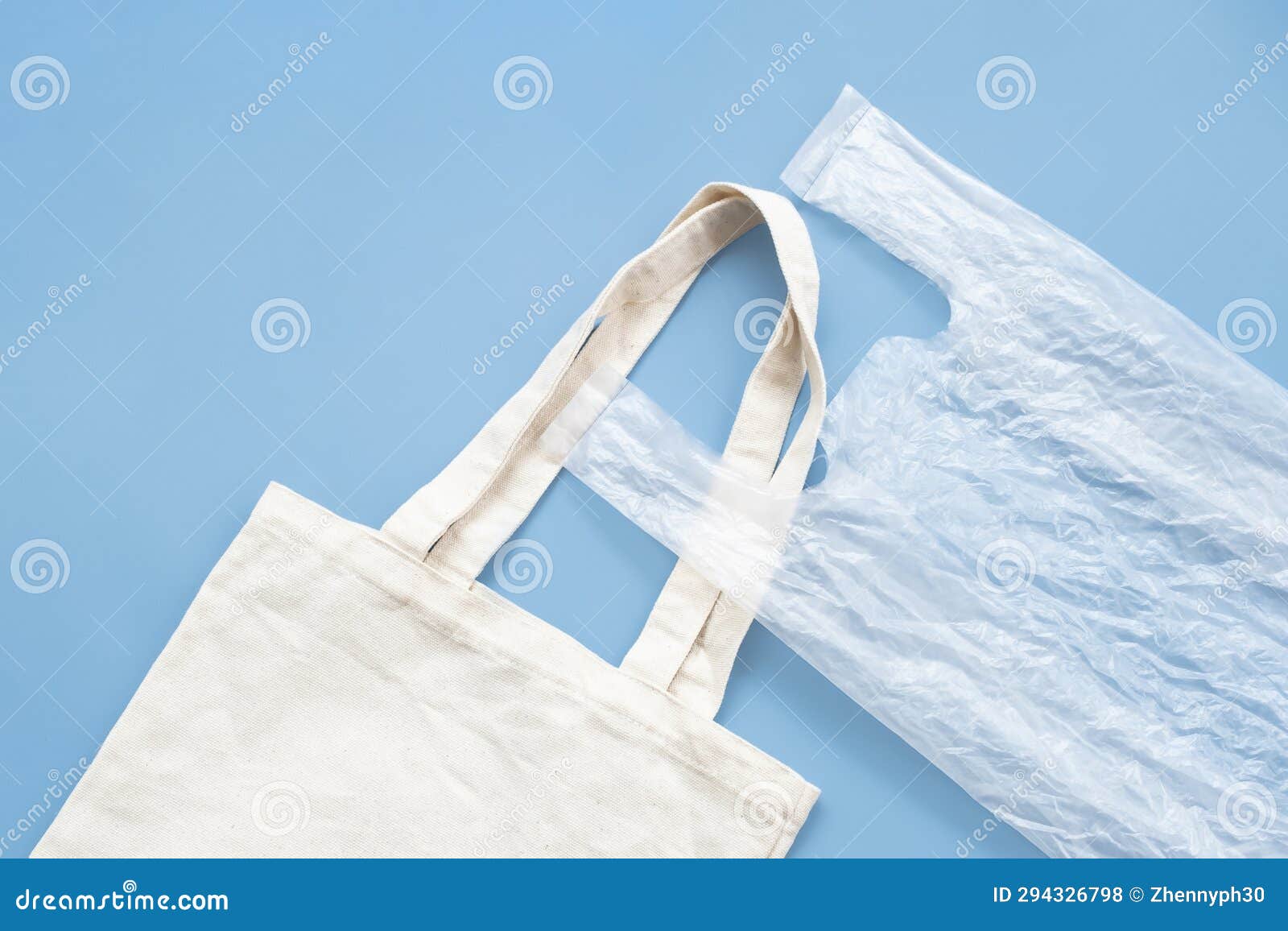 Choose Reusable Tote Bag or Disposable Plastic Bag Stock Photo - Image ...