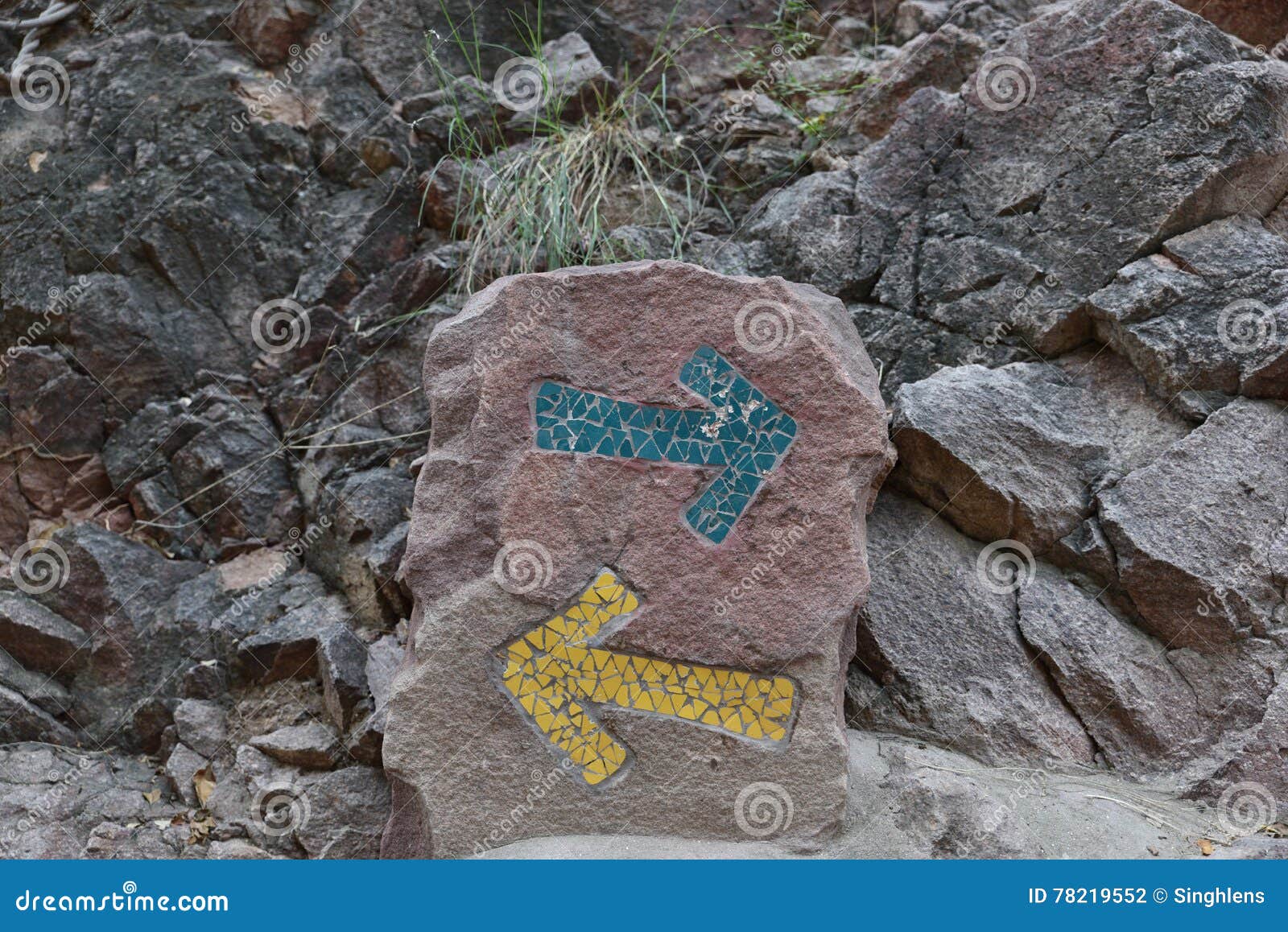 Choose Right Path, Direction Signs on a Natural Trail Stock Photo ...