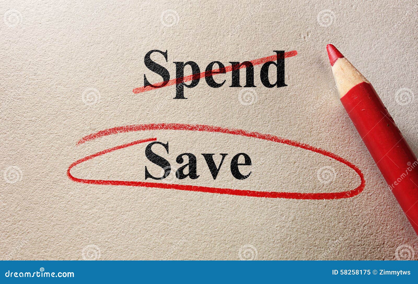 Choose to save stock image. Image of frugal, choice, written - 58258175