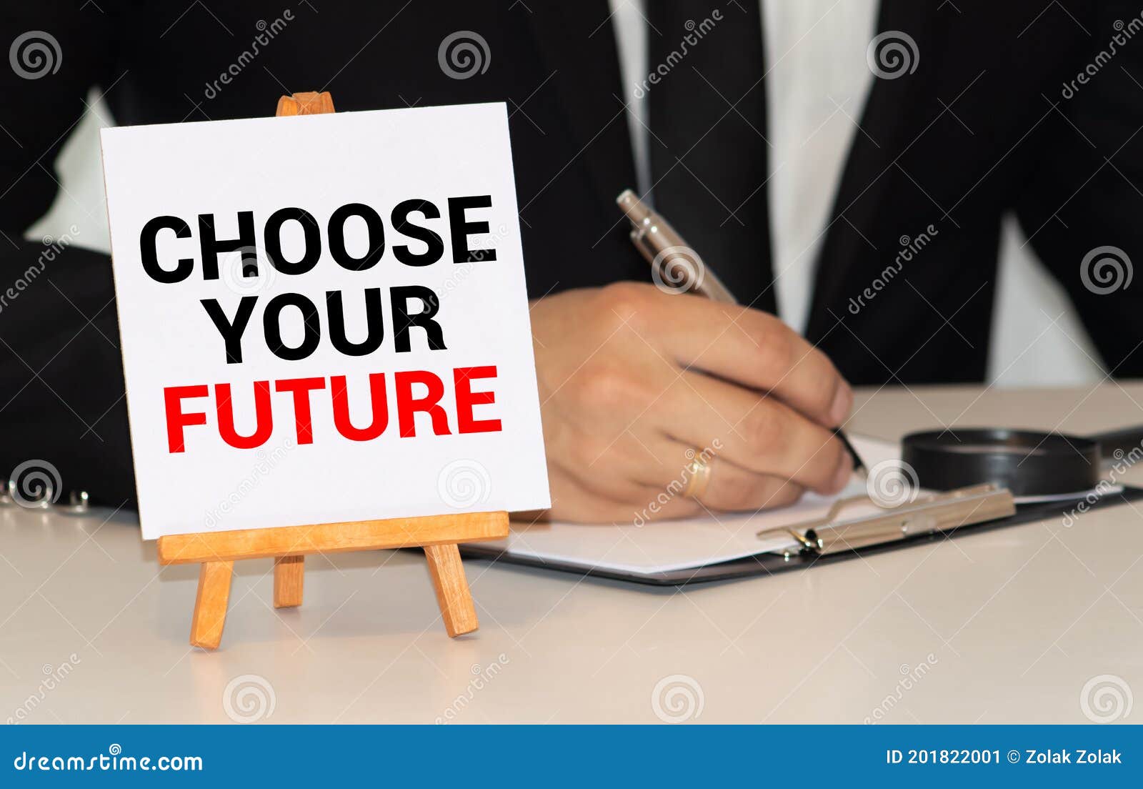 Choose Your Future Written on a Memo Stick and Pen Stock Image - Image ...