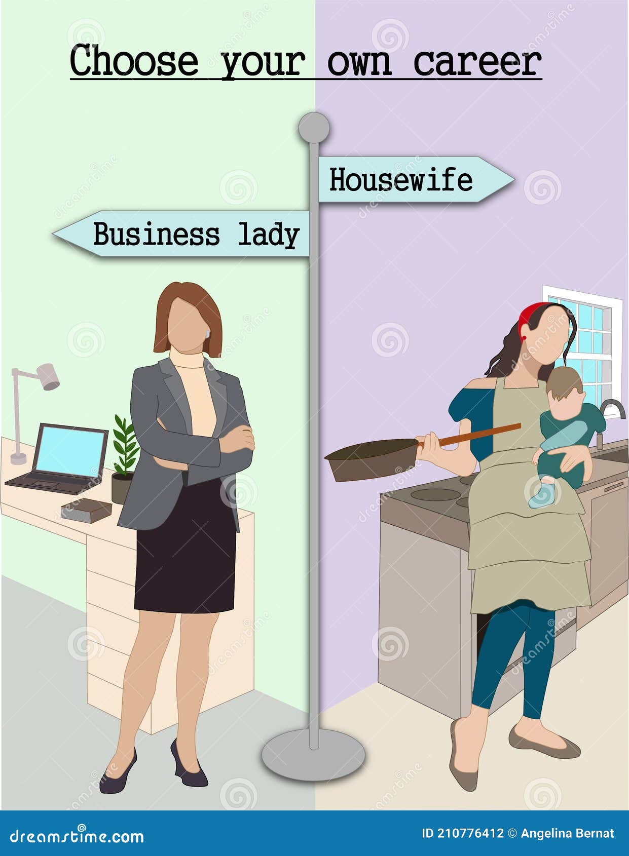 Choose your own career stock illustration. Illustration of office ...