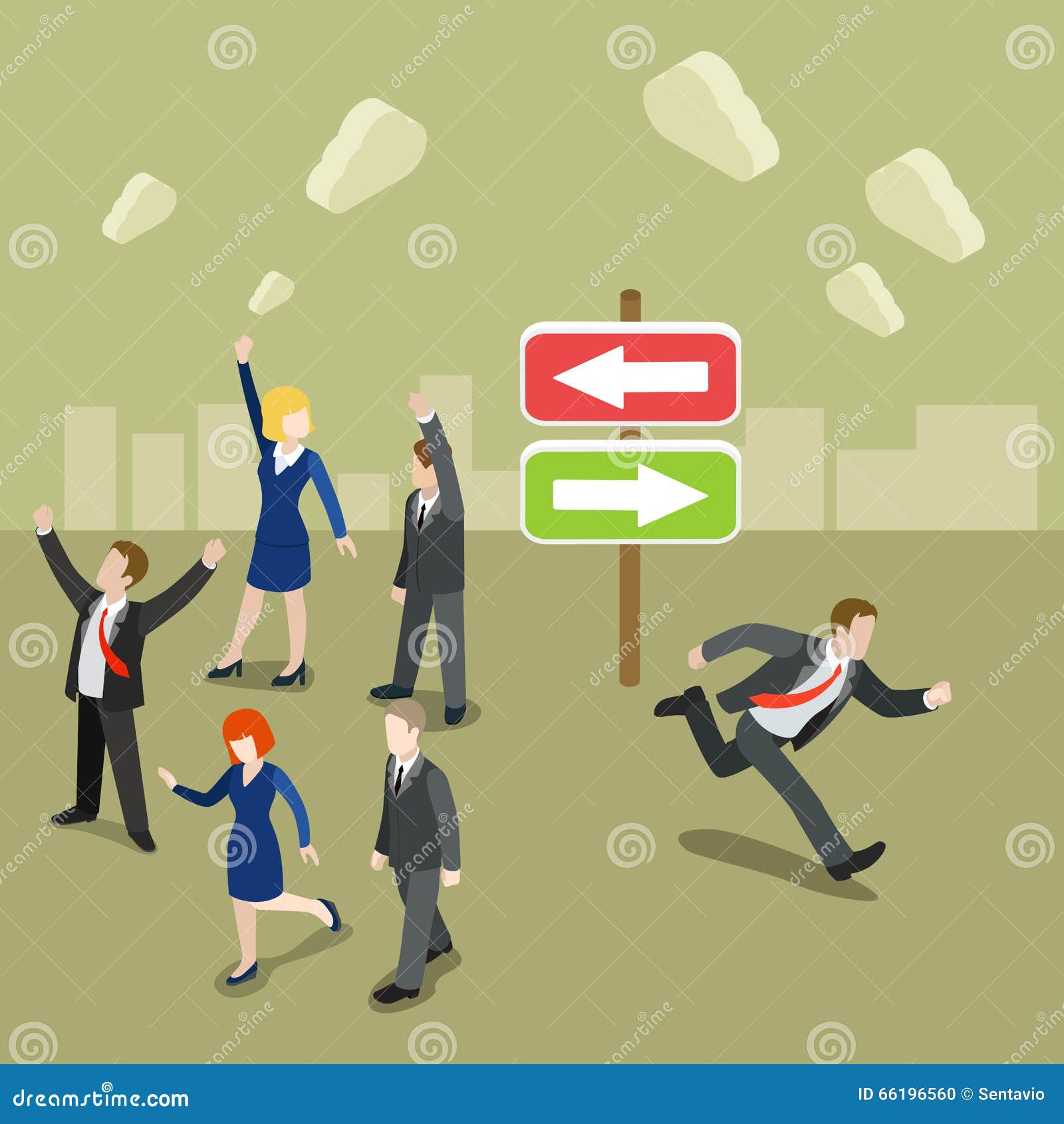 Choose Your Way Dancing Businessman Flat 3d Isometric Vector Stock ... Choose Your Way Dancing Businessman Flat 3d Isometric Vector Stock ...