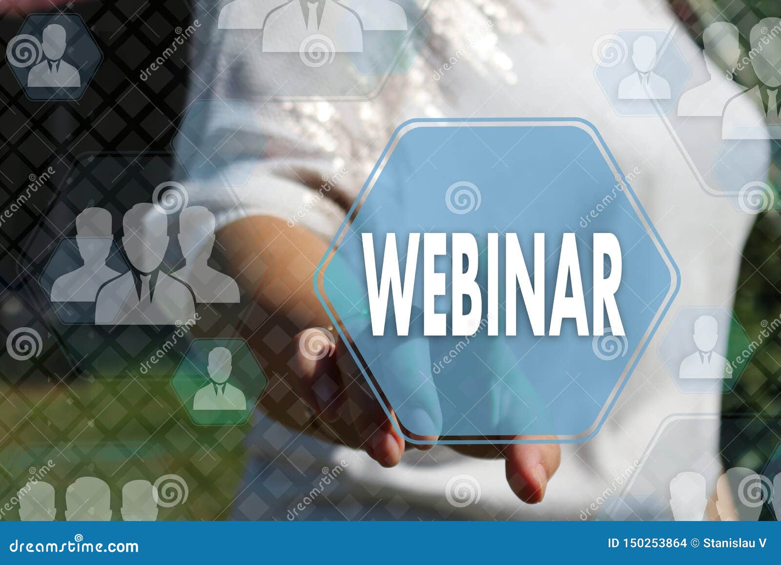 Chooses WEBINAR Button on the Touch Screen in the Global Network Stock ...