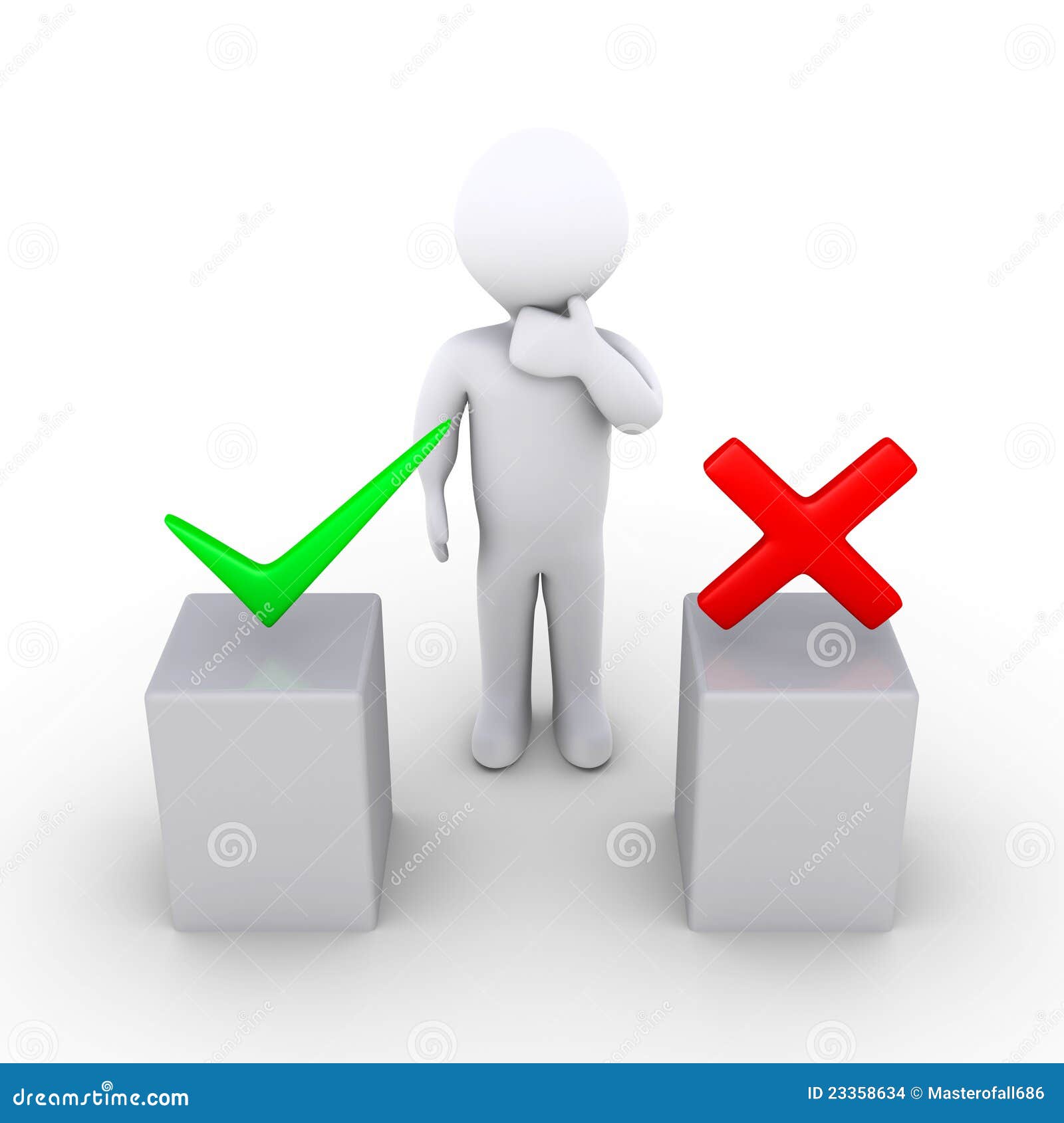 Choosing for an answer stock illustration. Illustration of false - 23358634