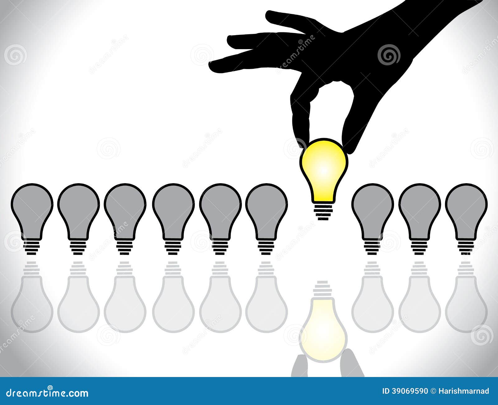 Choosing the Best Idea Lightbulb Concept Stock Vector - Illustration of ...