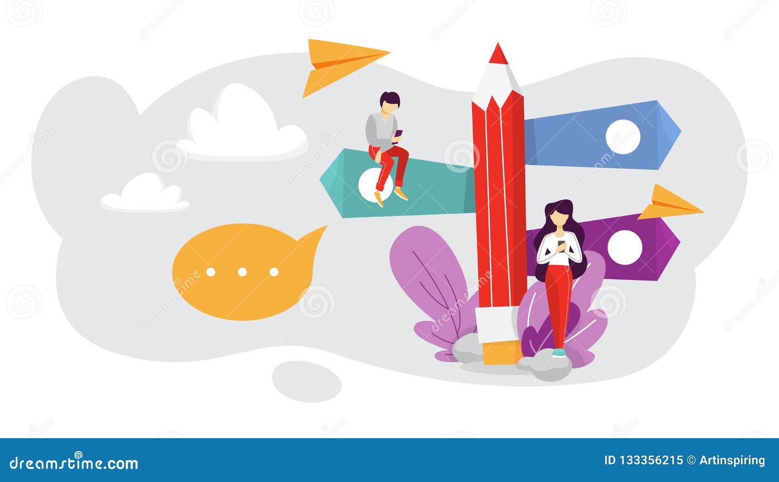 Choosing Business Direction. Idea of Strategy and Goals Stock Vector ...