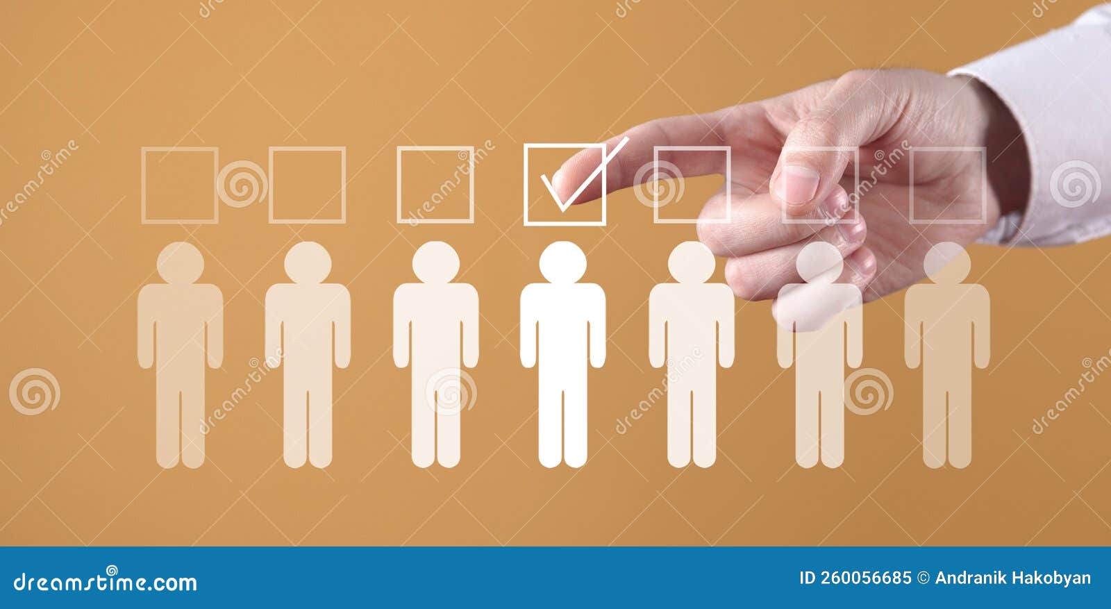 Choosing Candidate from Group. Employee Selection Recruitment Stock ...