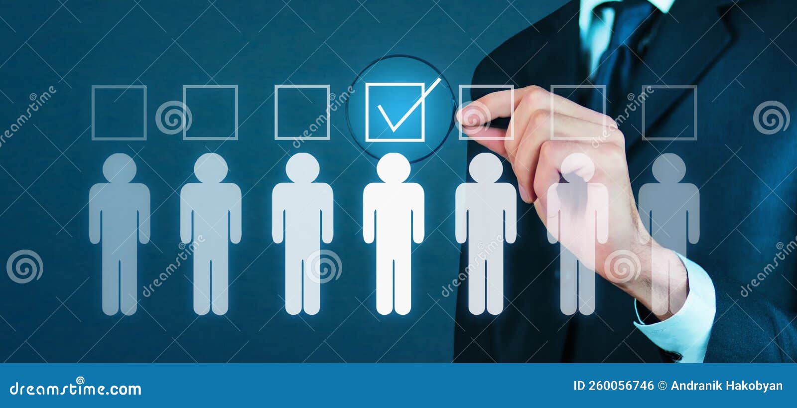 Choosing Candidate from Group. Employee Selection Recruitment Stock ...