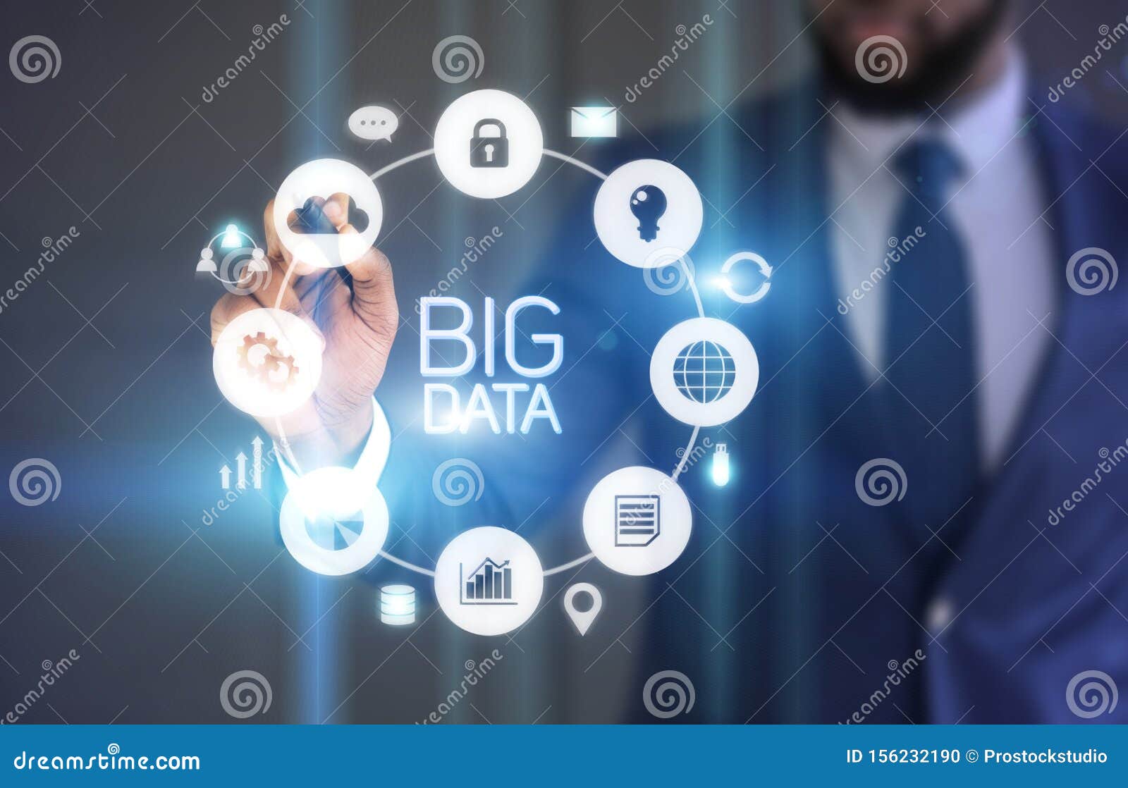 Choosing Cloud Service for Saving Big Data Information Stock Photo ...