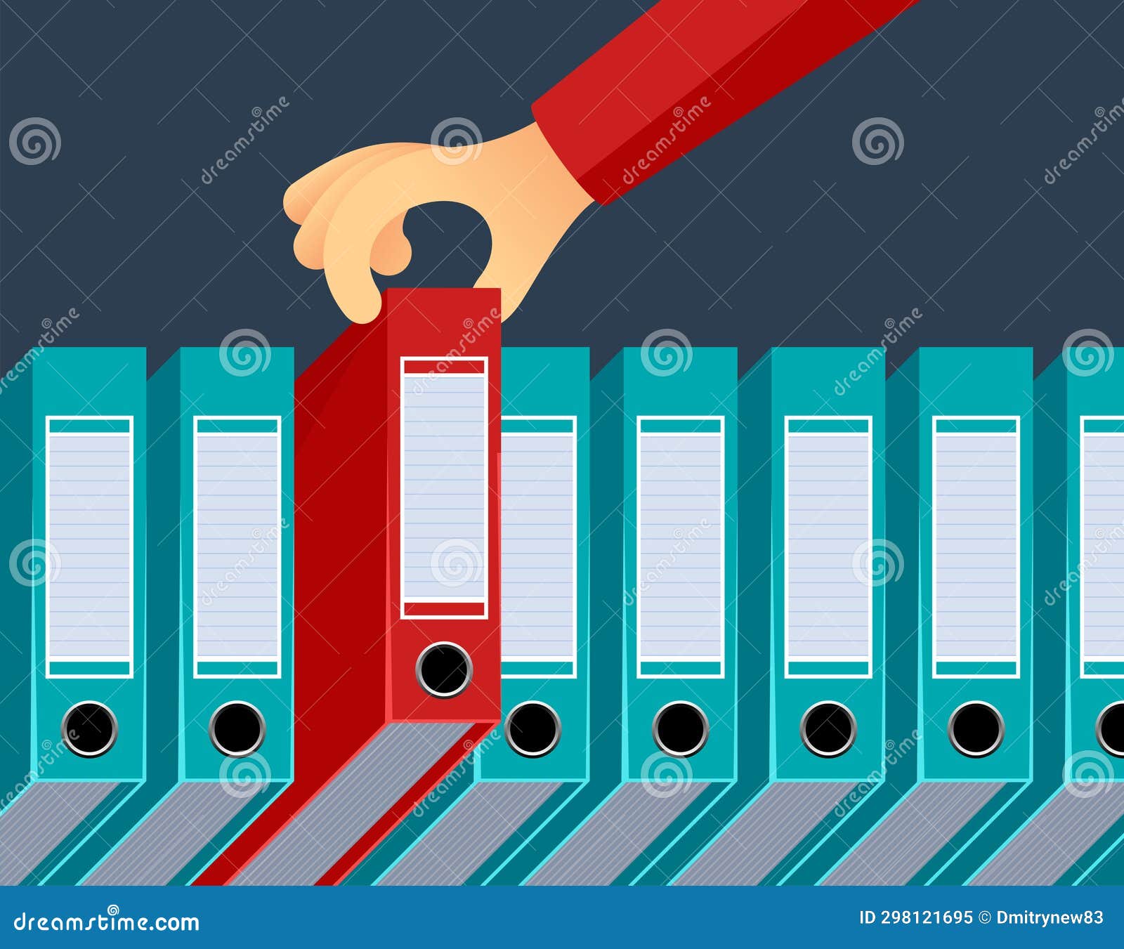 Choosing Database - Hand Takes Folder Stock Illustration - Illustration ...