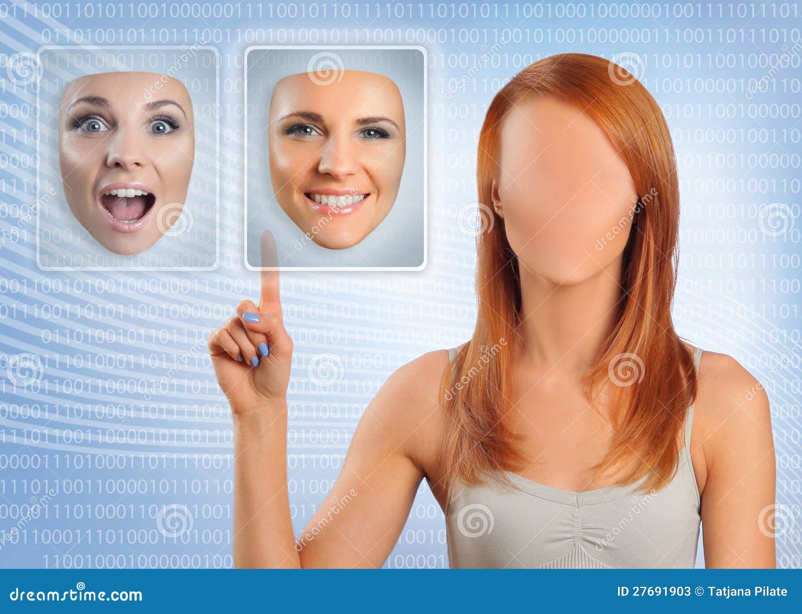 Choosing face stock image. Image of click, fantasy, happy - 27691903