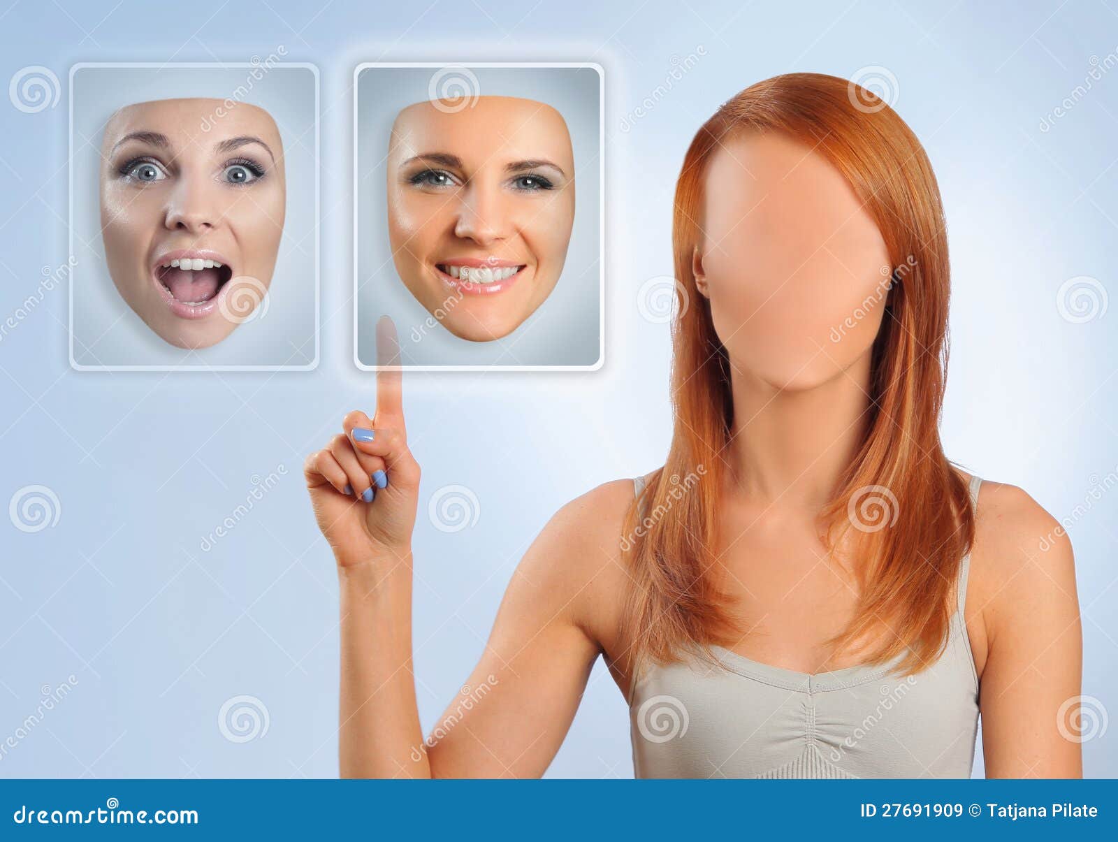Choosing face stock image. Image of click, faceless, contemporary ...