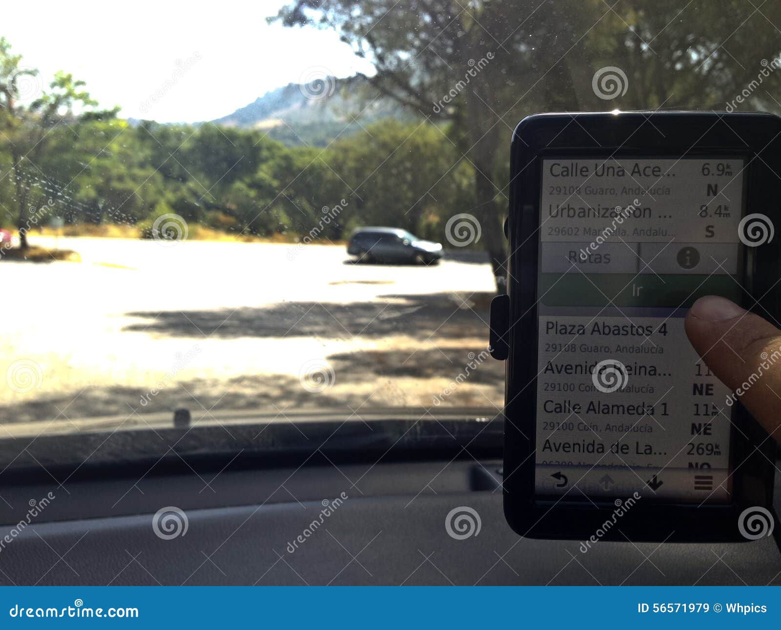 Choosing His Destination on GPS Stock Image - Image of forest, adult ...