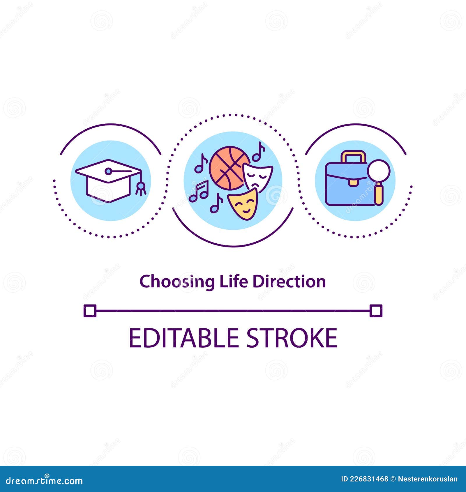 Choosing Life Direction Concept Icon Stock Vector - Illustration of ...
