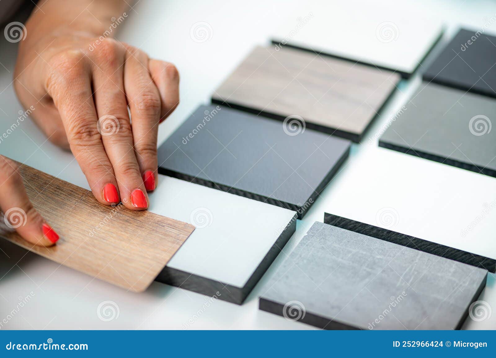 Choosing Materials, Matching Colors for Interior Decoration Stock Photo ...