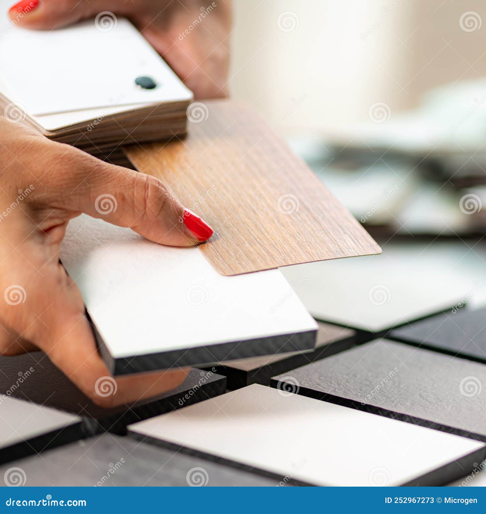 Choosing Materials, Matching Colors for Interior Decoration Stock Image ...