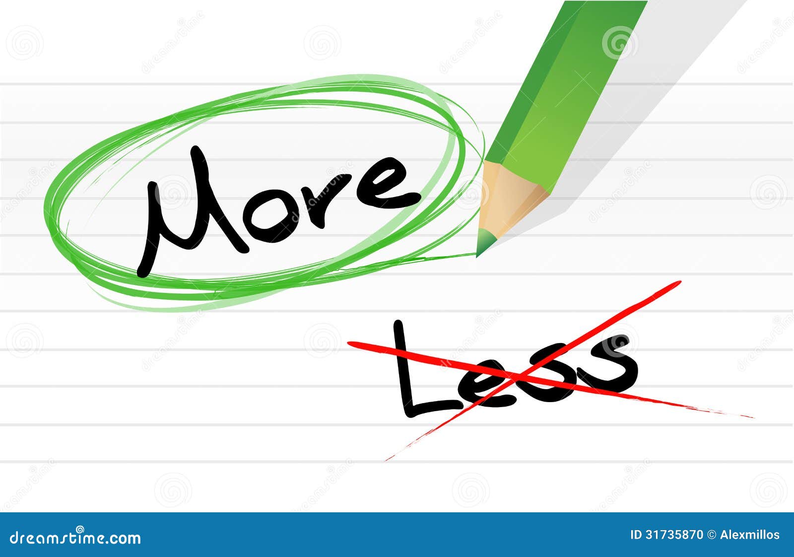 Choosing More instead of less. Stock Illustration - Illustration of ...