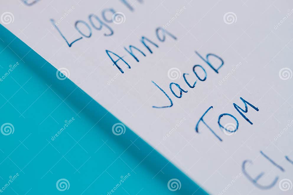 Choosing name for child stock image. Image of text, sticker - 160432975
