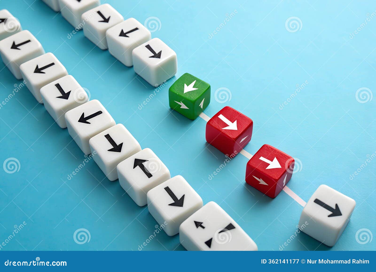 Choosing a Path: Decision-Making Concept with Colored Cubes Stock ...
