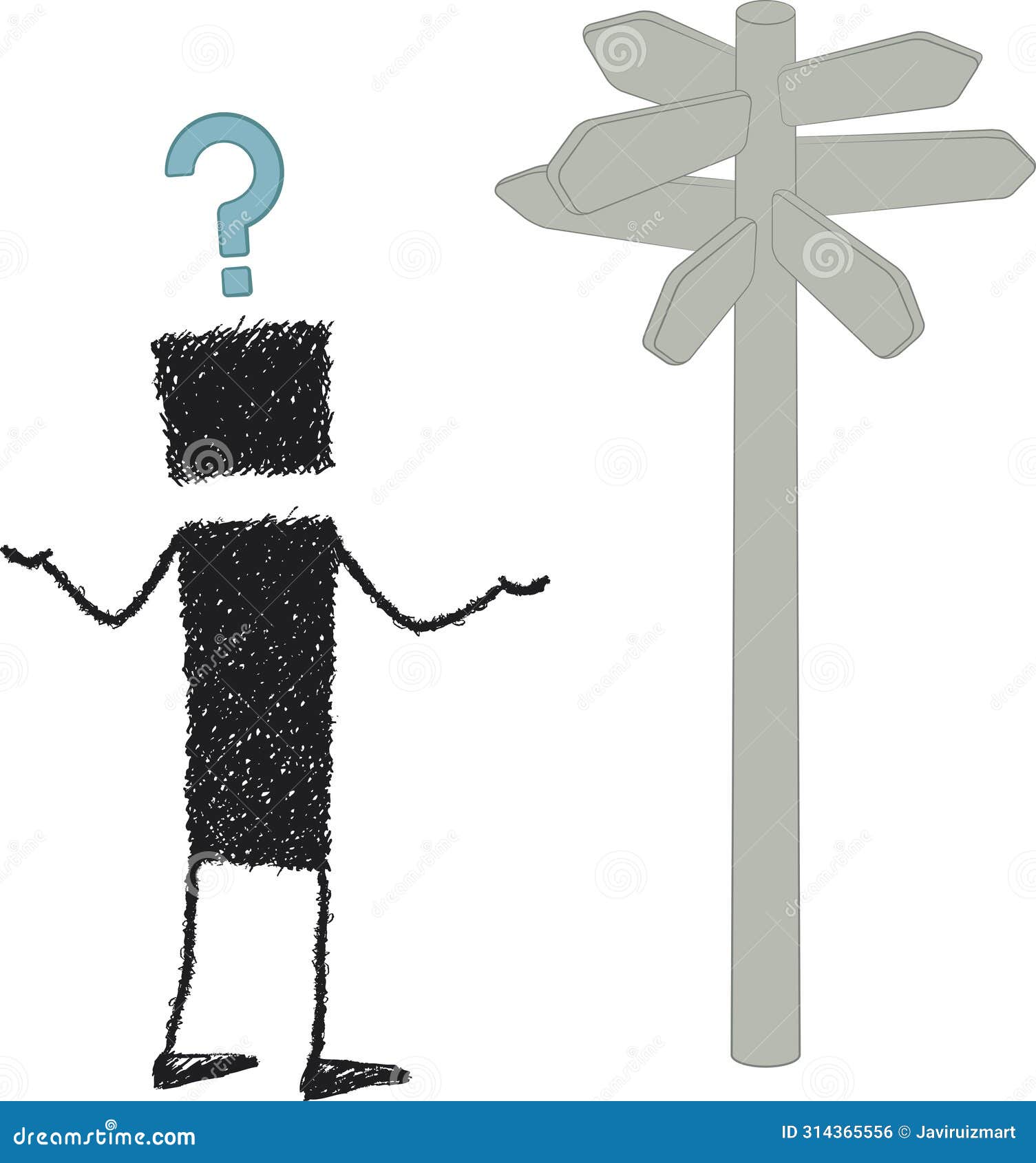 Choosing the Path, Stick Figure Stock Photo - Illustration of ...