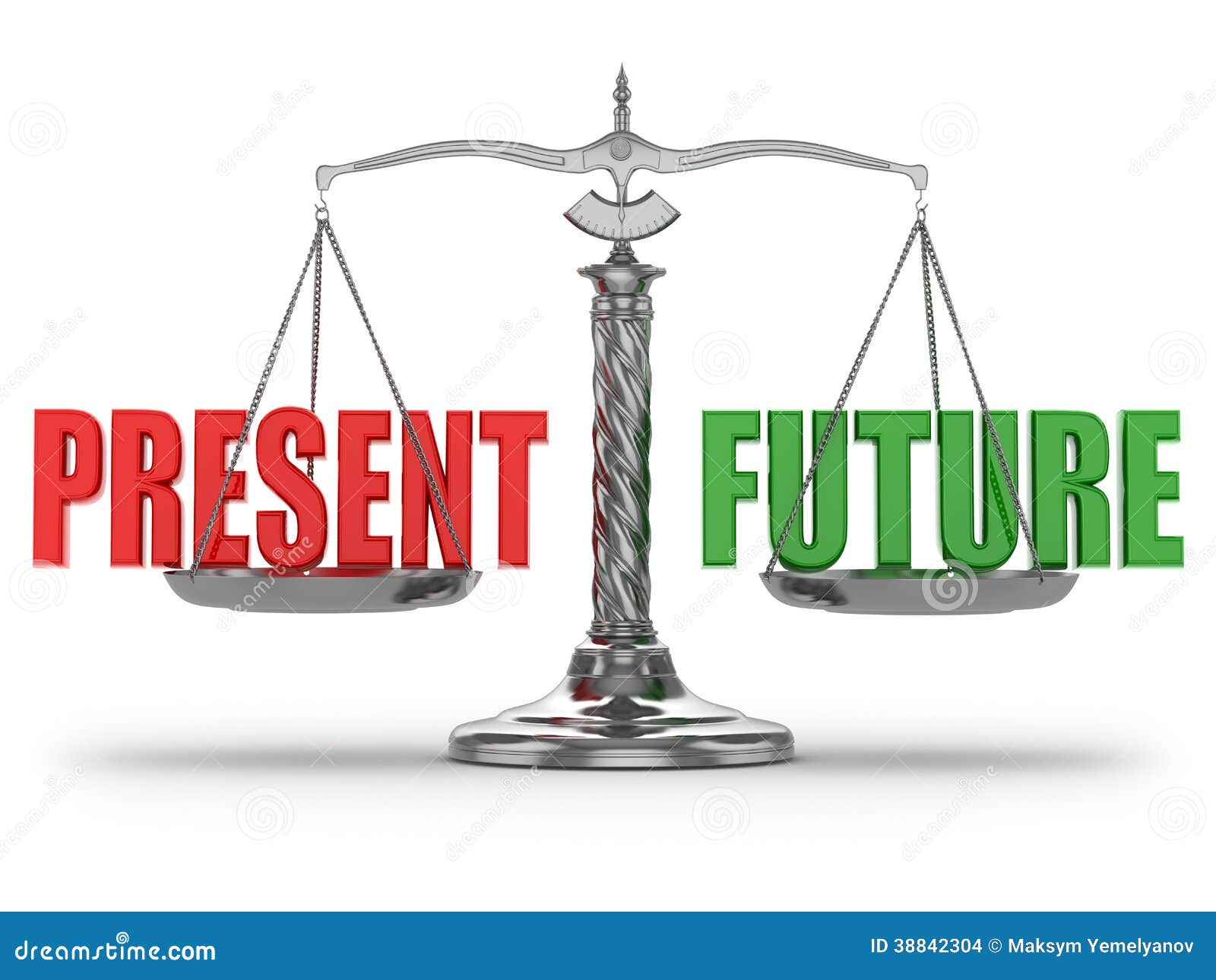 Choosing Present or Future. Scales Stock Illustration - Illustration of ...
