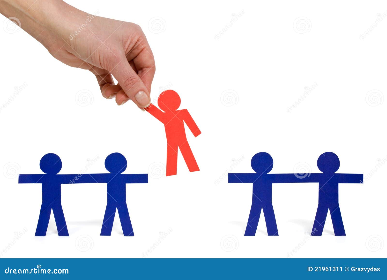 Choosing the Red Person from a Group Stock Image - Image of human, grab ...