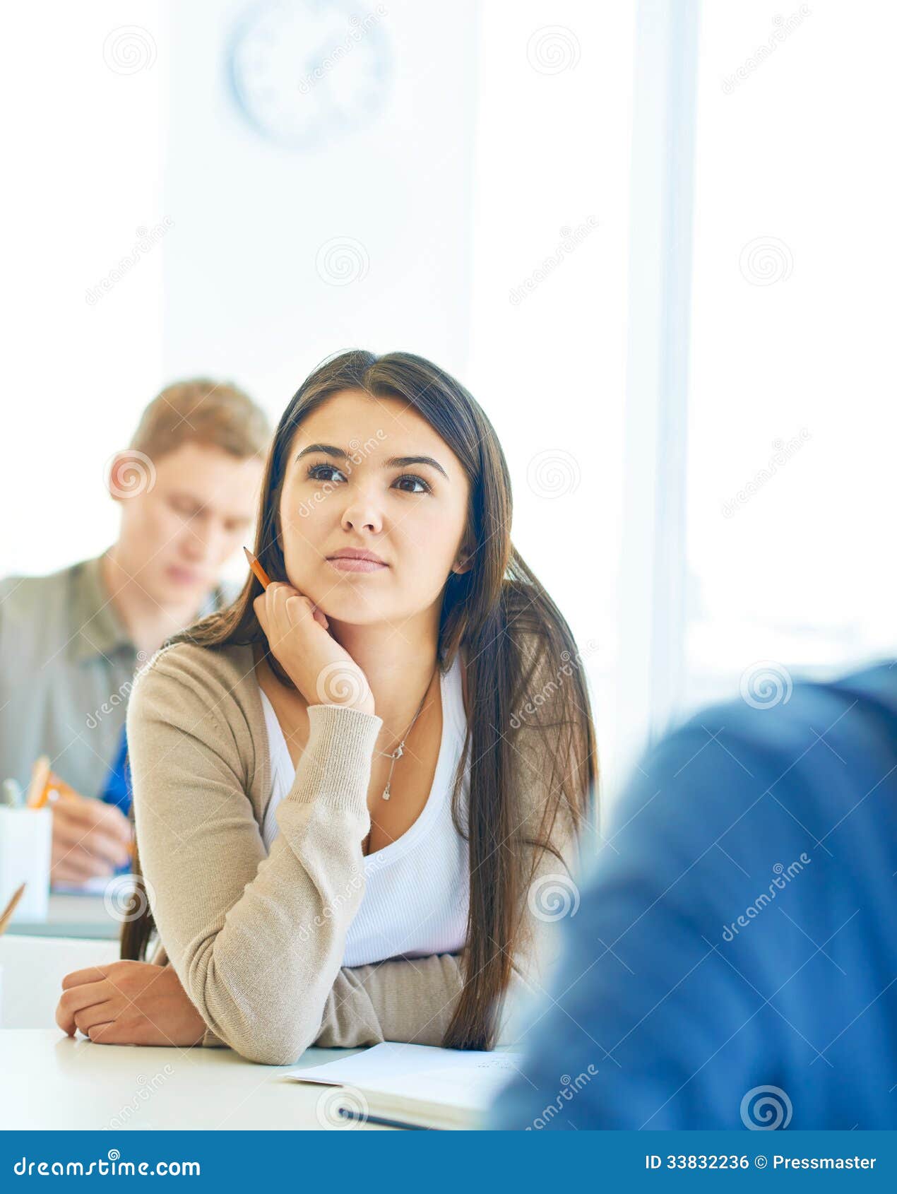 Choosing right answer stock photo. Image of person, calm - 33832236