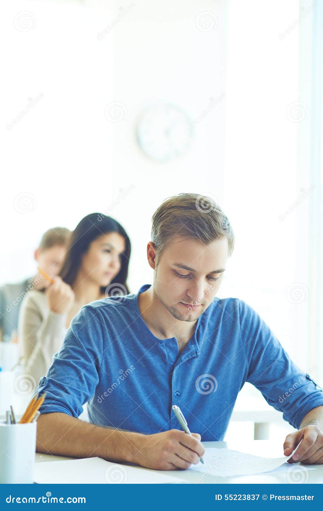 Choosing right answers stock image. Image of highschool - 55223837