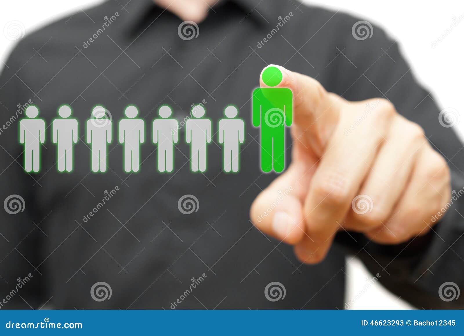 Choosing right candidate stock illustration. Illustration of headhunter ...
