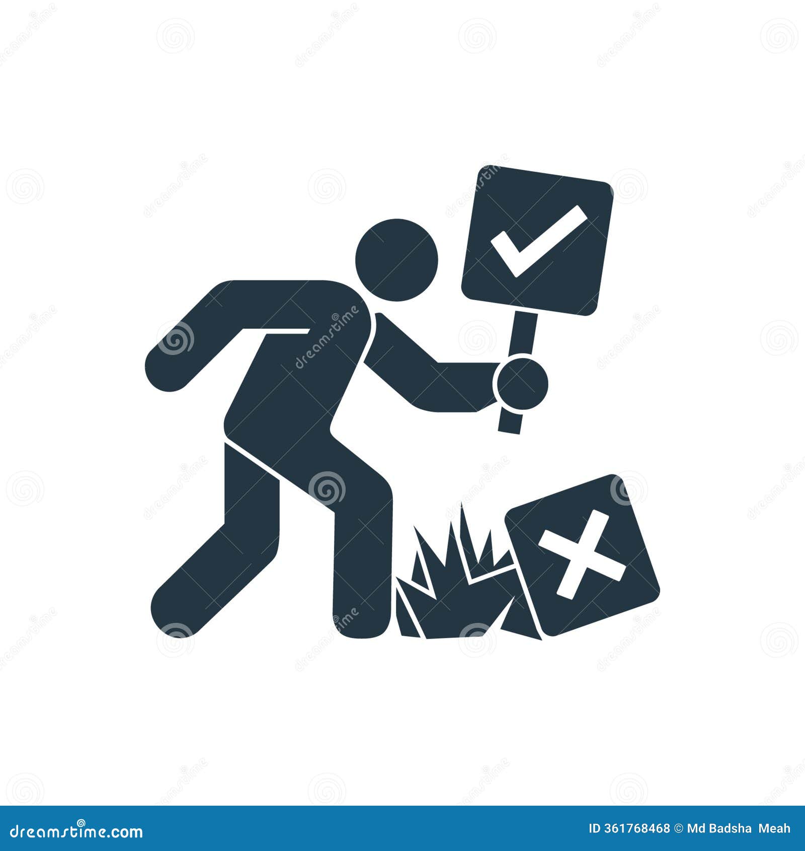 Choosing Right Path Icon stock vector. Illustration of vector - 361768468