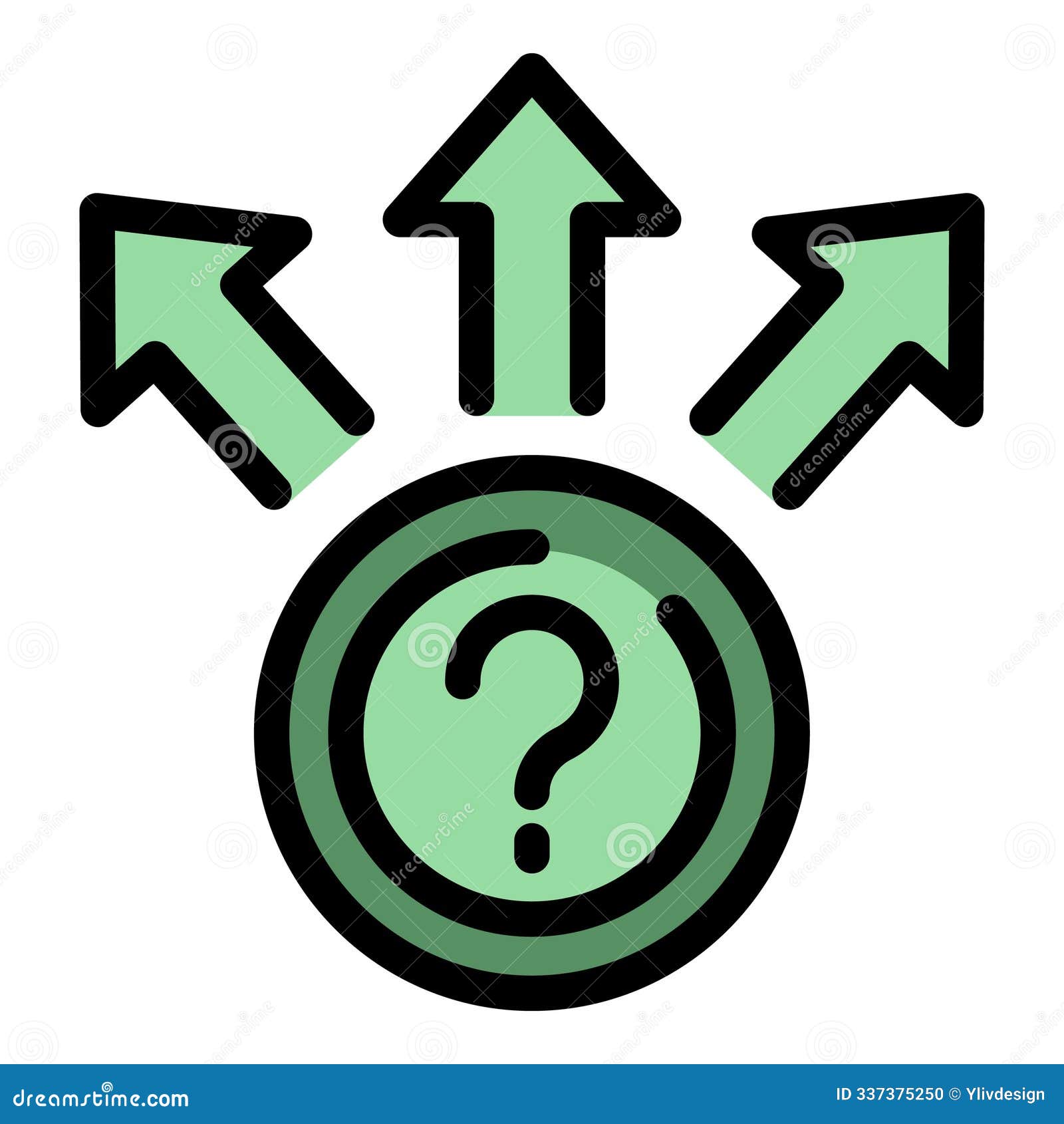 Choosing Right Way Concept with Question Mark and Arrows Stock ...