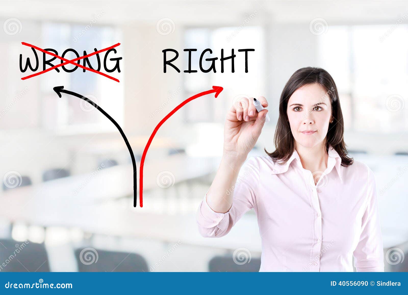 Choosing Right Way Wrong One Office Background Stock Photos - Free ...