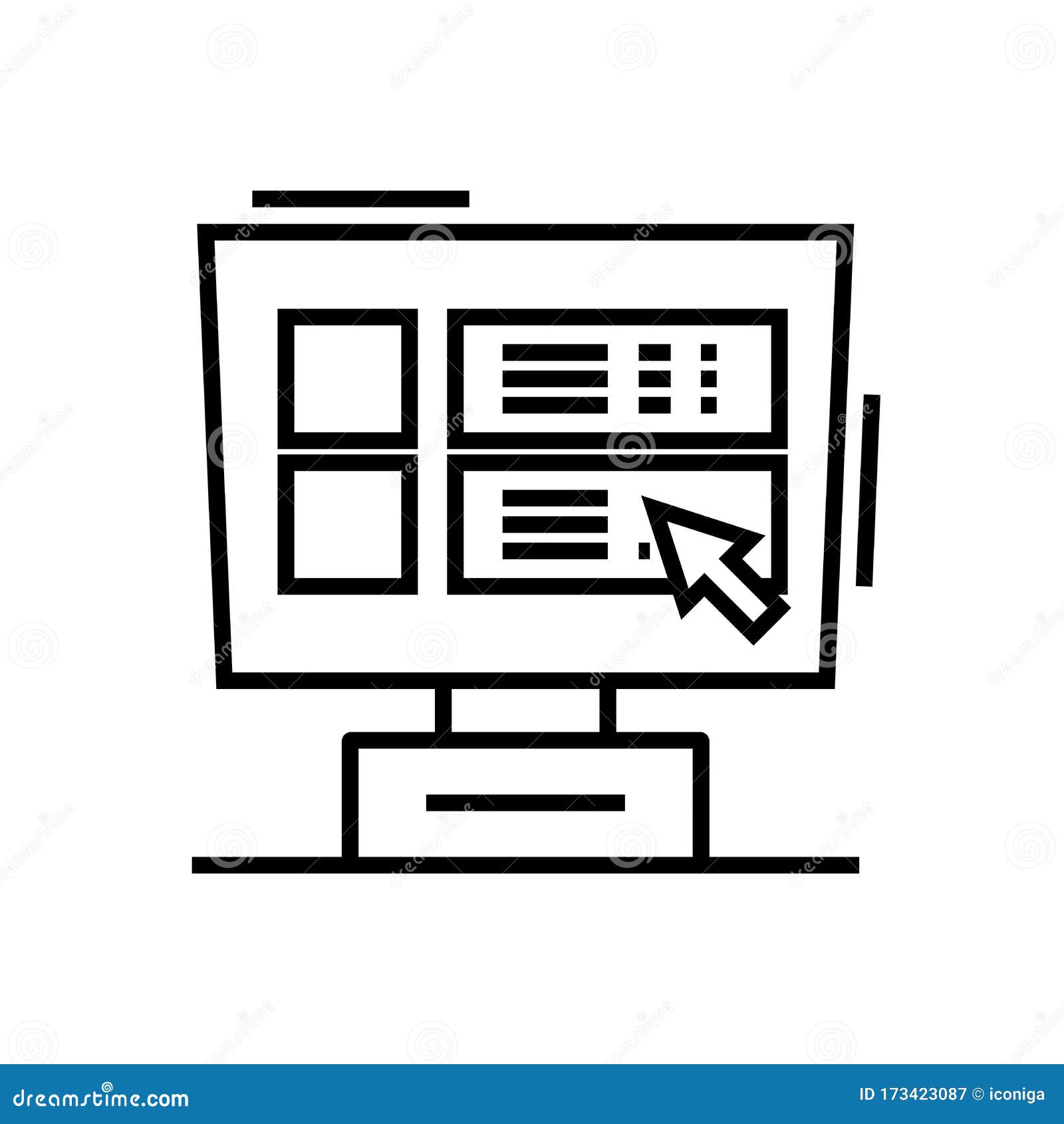 Choosing Setting Line Icon, Concept Sign, Outline Vector Illustration ...