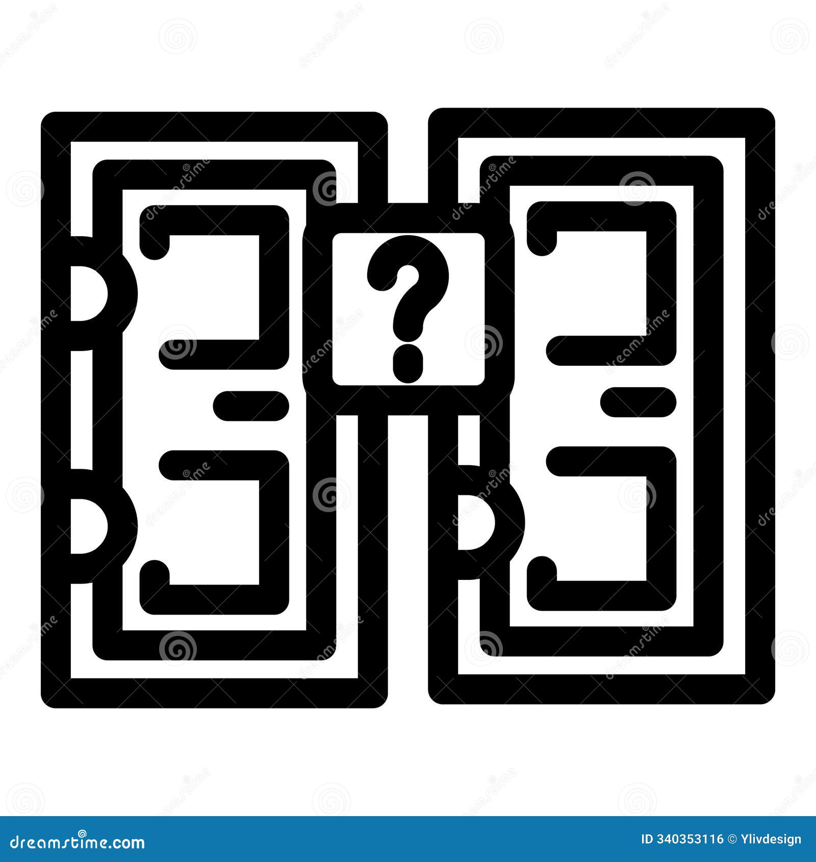 Choosing between Two Options with Question Mark Icon Stock Illustration ...