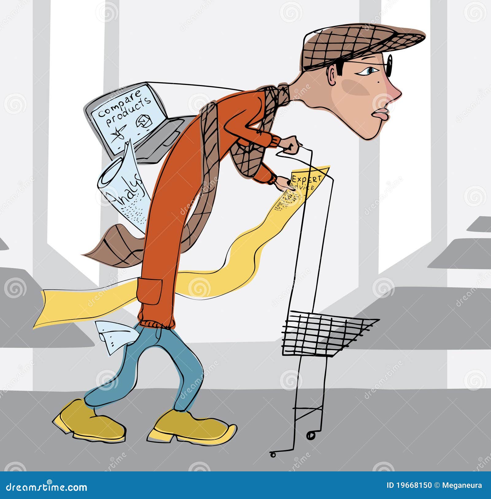 Choosy shopper stock vector. Illustration of informed - 19668150