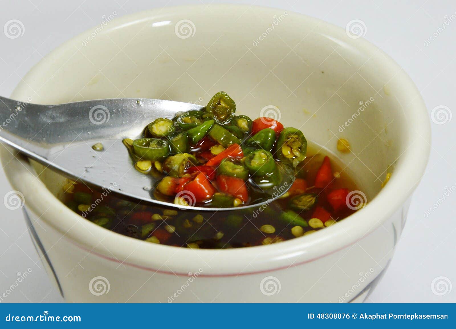 Chop Chili Fish Sauce in the Cup Stock Photo - Image of bowl, salt ...