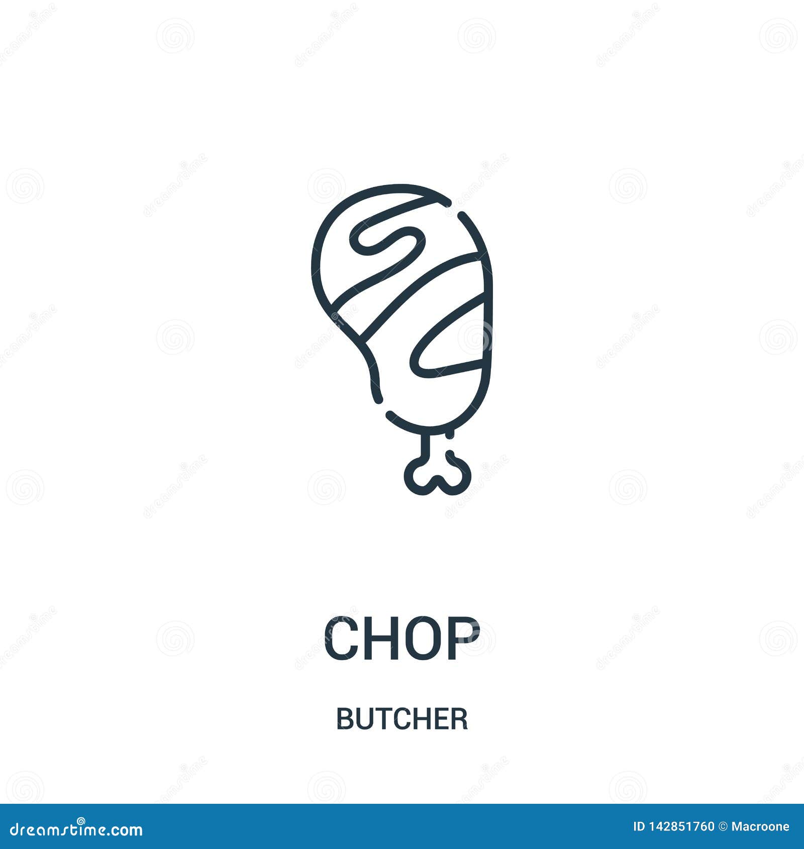 Chop Icon Vector from Butcher Collection. Thin Line Chop Outline Icon ...