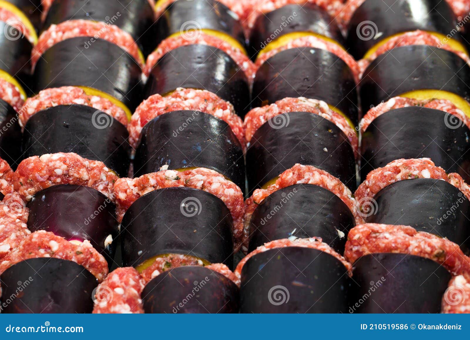 Chop Meat in the Eggplant stock photo. Image of balkan - 210519586
