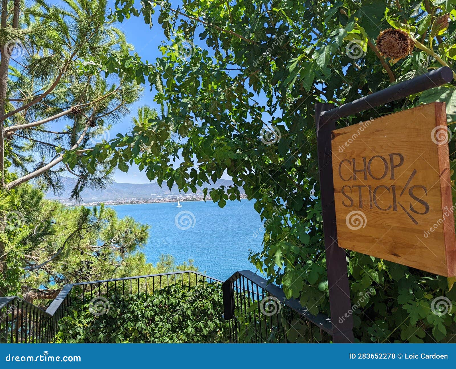 Chop Sticks Restaurant with a Landscape Stock Photo - Image of palm ...
